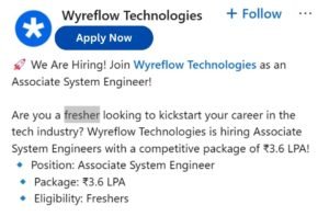 Wyreflow Technologies Off-campus Drive 2025 hiring Associate System ...