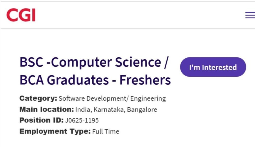 CGI Off-campus Drive 2025 hiring Python Developer | Bachelor's Degree/BCA/BSC - Fresher Job List