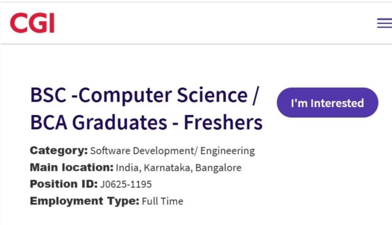 CGI Off-campus Drive 2025 hiring Python Developer | Bachelor's Degree/BCA/BSC - Fresher Job List