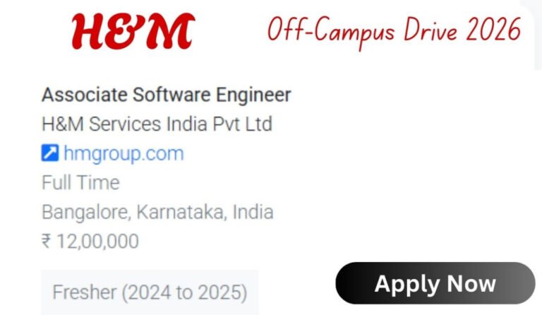 H&M Off-campus Drive 2026 hiring Associate Software Engineer | BE/B ...